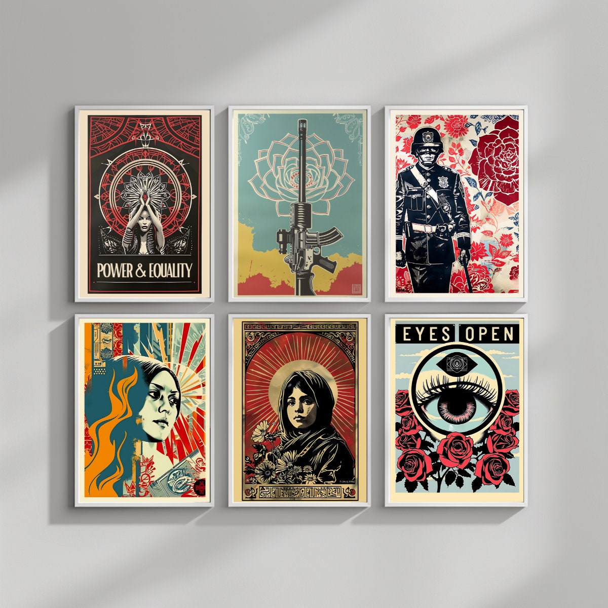 Bundle of 25 Shepard Fairey Inspired Posters Wall Art Printable Designs ...