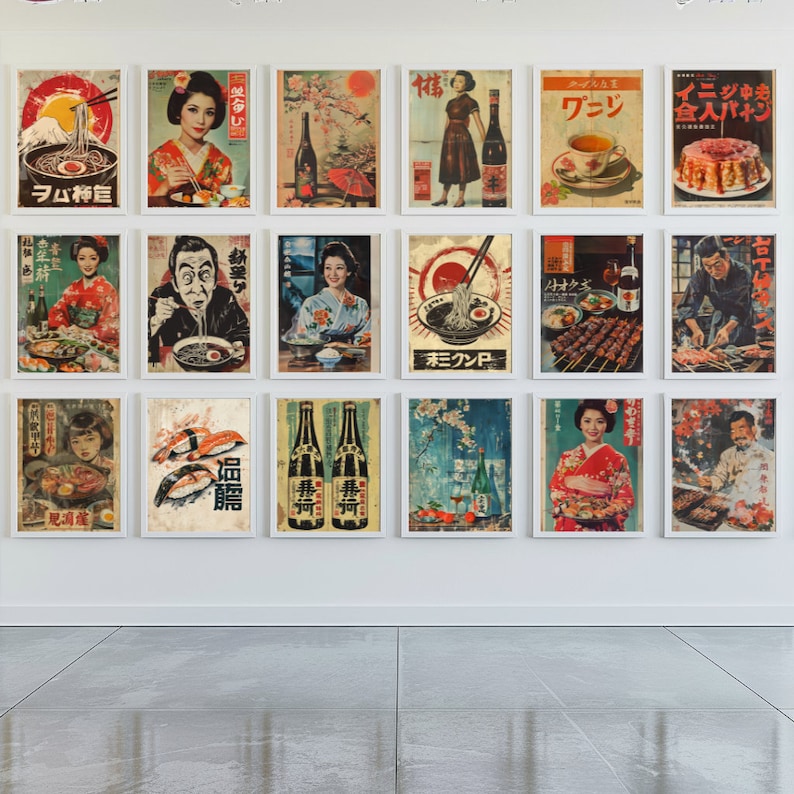 Japanese Poster Bundle for Kitchen and Restaurant Décor - 25 Premium ...