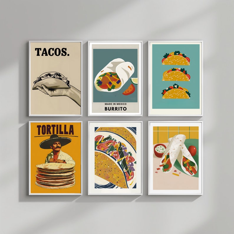 Mexican Food Poster Bundle for Kitchen and Restaurant Décor - 20 ...
