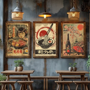 Japanese Poster Bundle for Kitchen and Restaurant Décor - 25 Premium ...