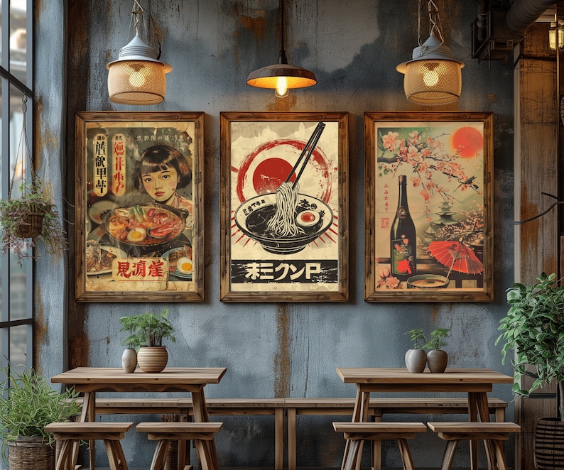 Japanese Poster Bundle for Kitchen and Restaurant Décor - 25 Premium ...