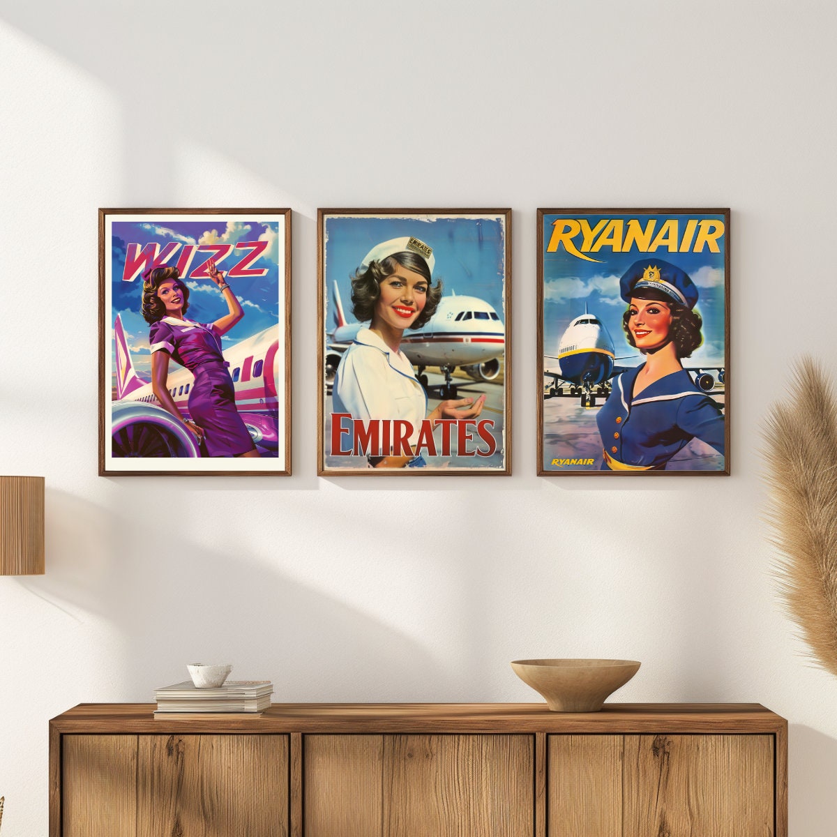Retro Aviation Poster Bundle: 20 Premium Vintage Prints Inspired by Mid ...