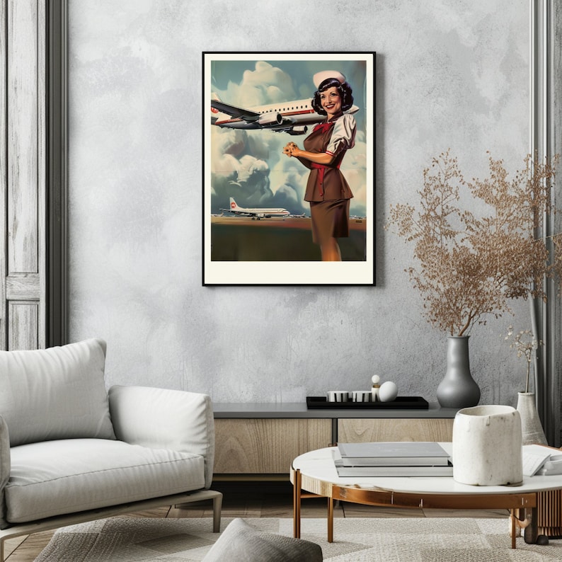 Retro Aviation Poster Bundle: 20 Premium Vintage Prints Inspired by Mid ...