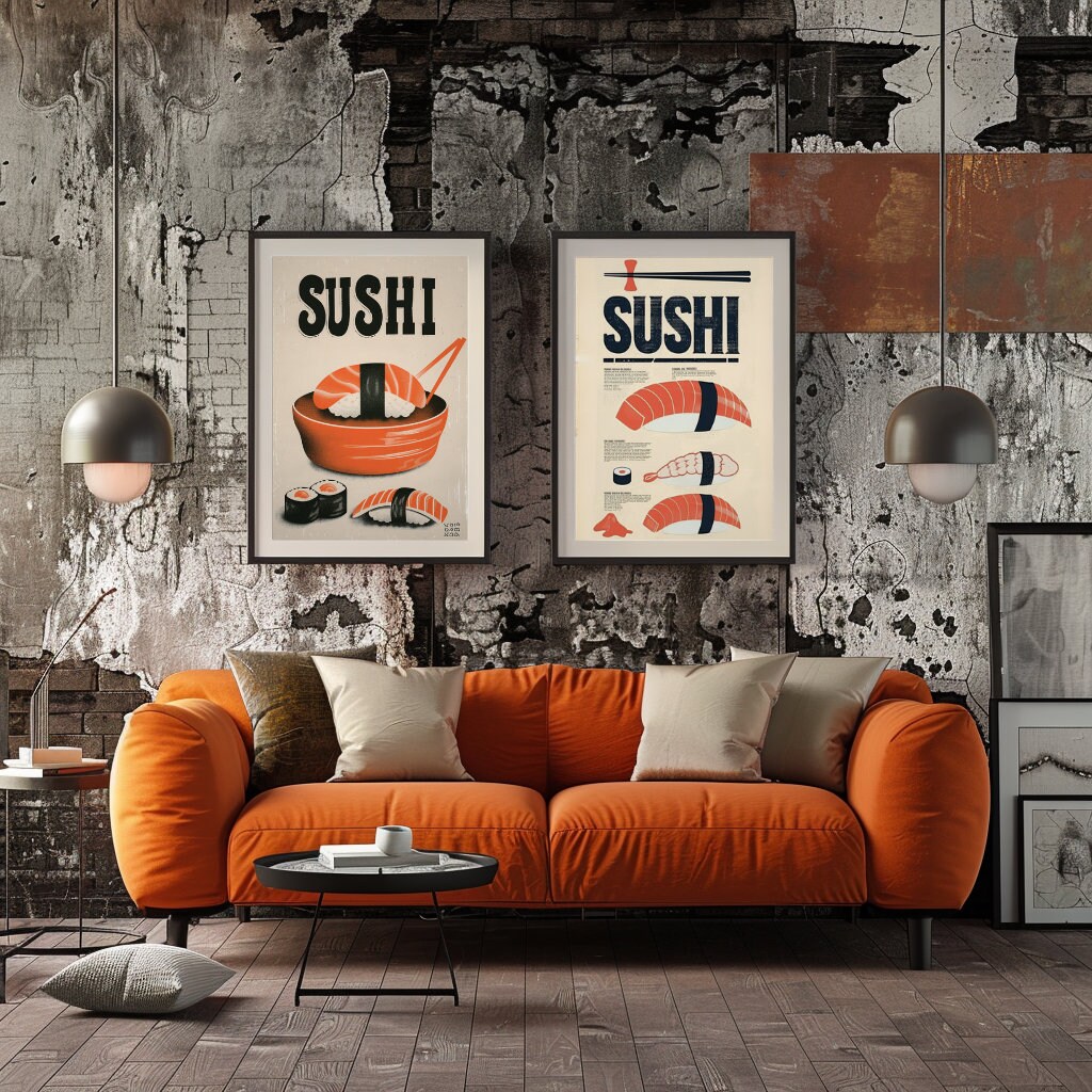 Sushi Poster Bundle for Kitchen and Restaurant Décor - 7 Premium Art ...