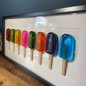 Ice Lolly Resin Wall Art, Resin Popsicle Wall Decor, Large Wall Art ...
