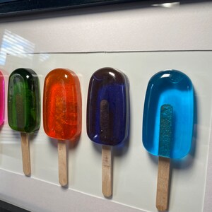 Ice Lolly Resin Wall Art, Resin Popsicle Wall Decor, Large Wall Art ...