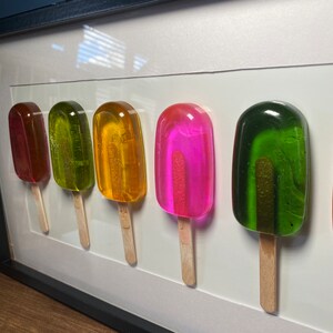 Ice Lolly Resin Wall Art, Resin Popsicle Wall Decor, Large Wall Art ...