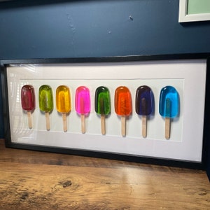 Ice Lolly Resin Wall Art, Resin Popsicle Wall Decor, Large Wall Art ...