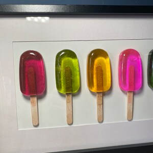 Ice Lolly Resin Wall Art, Resin Popsicle Wall Decor, Large Wall Art ...
