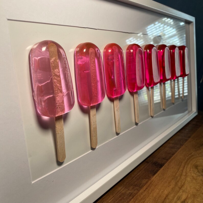 Ice Lolly Resin Wall Art, Resin Popsicle Wall Decor, Large Wall Art ...
