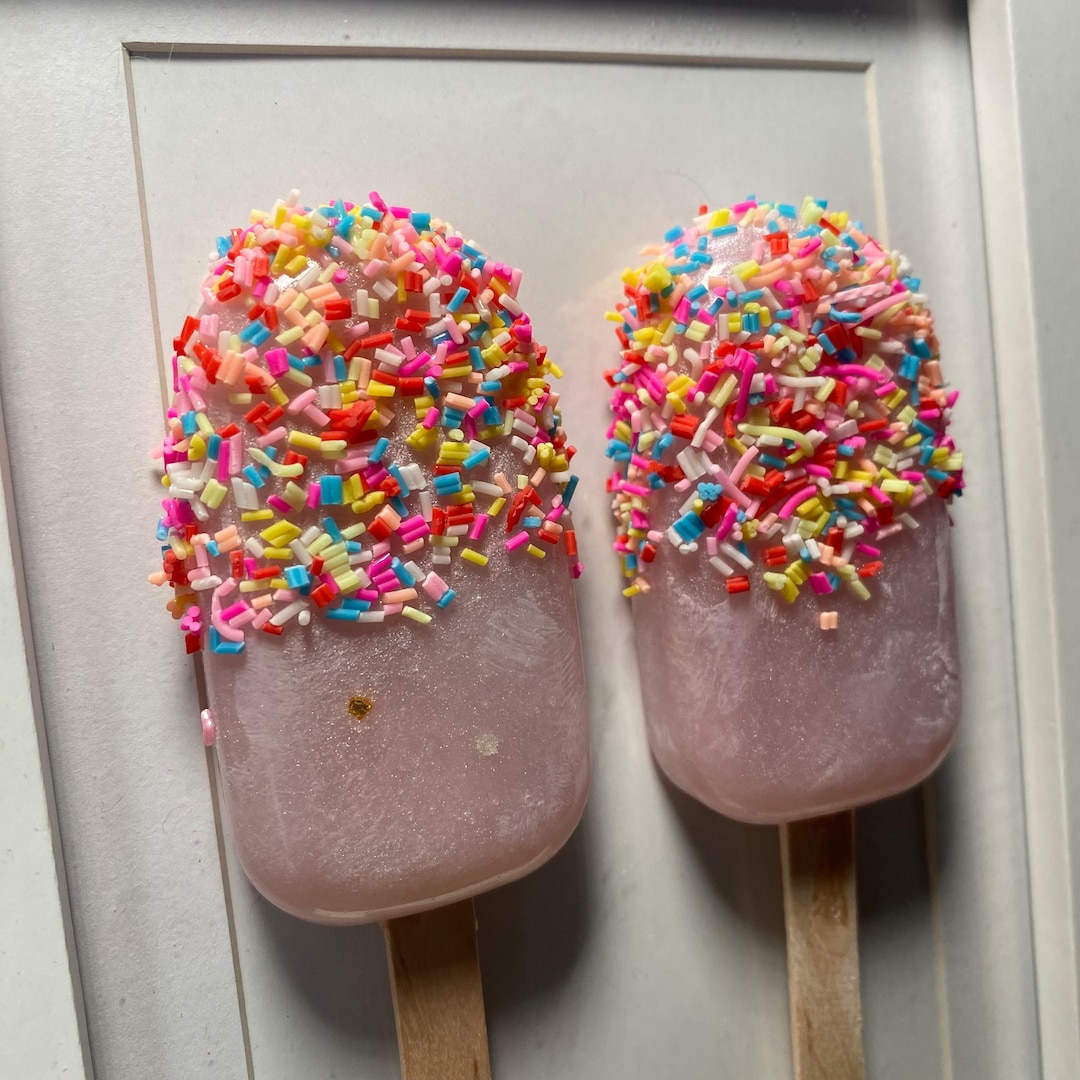 Ice Lolly Wall Art, Light Pink Metallic Ice Lolly Wall Art, 3D Wall Art ...