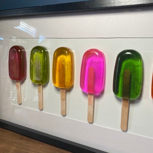 Ice Lolly Resin Wall Art, Resin Popsicle Wall Decor, Large Wall Art ...