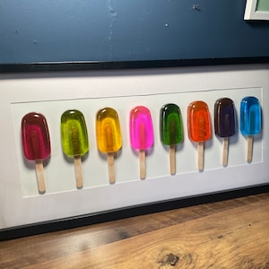 Ice Lolly Resin Wall Art, Resin Popsicle Wall Decor, Large Wall Art ...