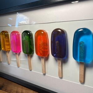 Ice Lolly Resin Wall Art, Resin Popsicle Wall Decor, Large Wall Art ...