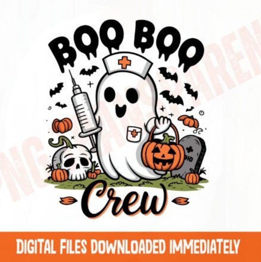 Boo Boo Crew PNG File, Ghost Nurse Png, Funny Nurse Png, Cute Ghost Png ...
