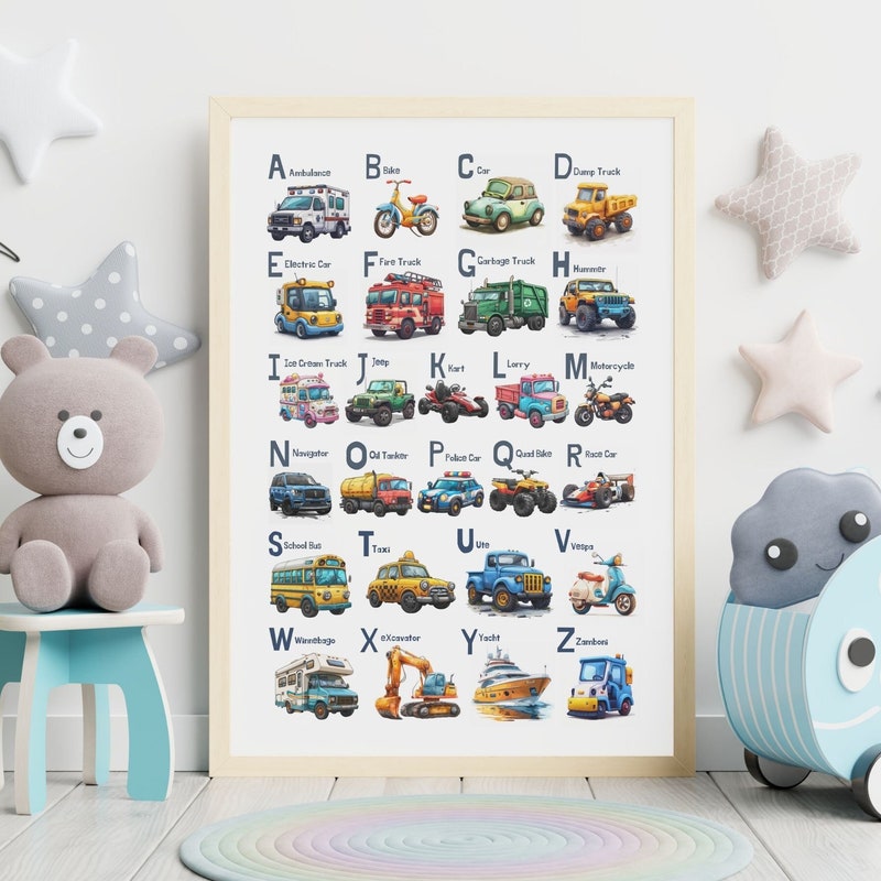 Truck Alphabet Poster - Etsy