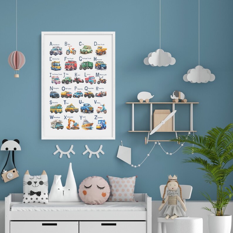 Cars Alphabet Learning Poster Printable for Preschool Classroom ...