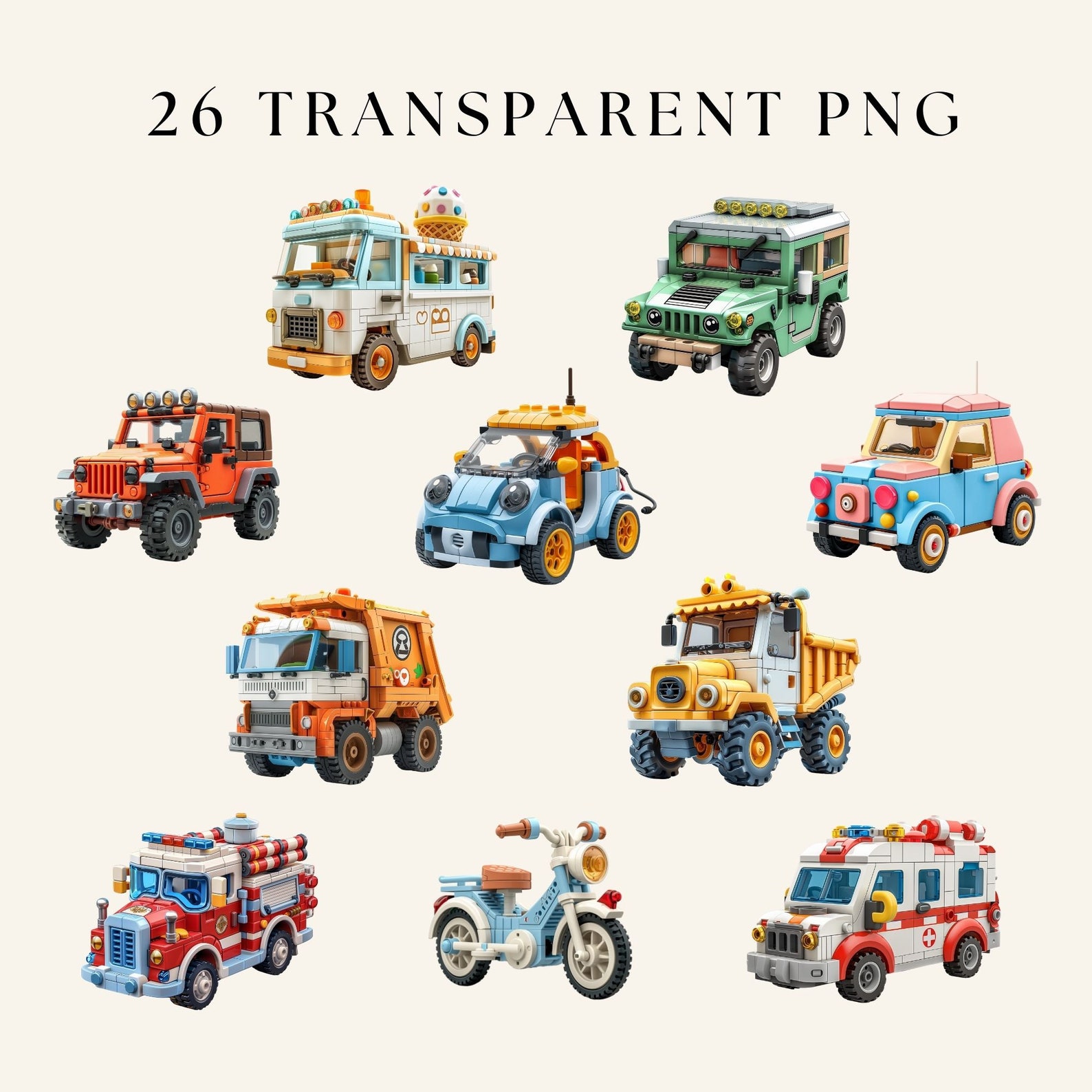 Cars Clipart Bundle Toy Car Art for Kids Cars Birthday Party Decoration ...