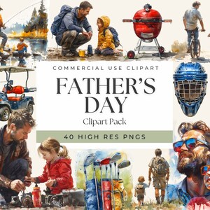Father's Day Watercolor Clipart Gift for Dad Printable Father's Day ...