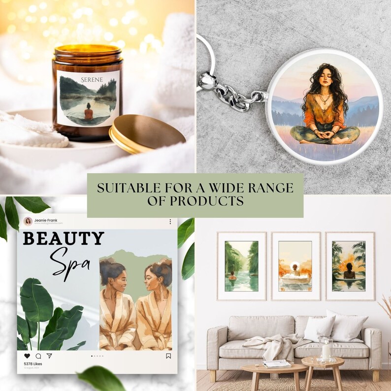 Watercolor Self Care Clipart Set: Spa, Yoga, and Beauty Graphics ...