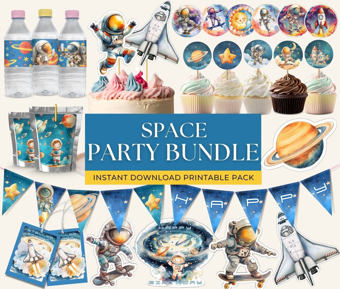 Space Party Printable Decoration Outer Space Birthday Party Decor for ...
