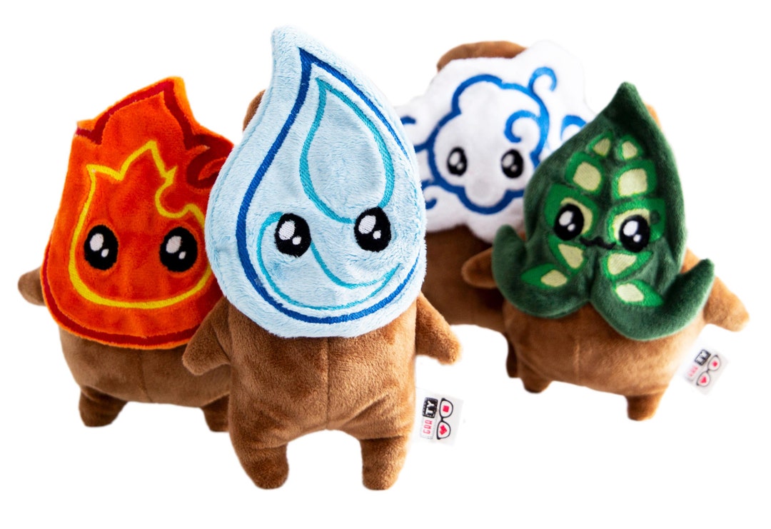Nature Elemental Spirit Plush - Element Plush Toys - Water, Fire, Earth ...