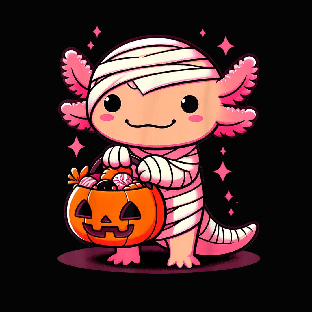 Cute Axolotl Halloween Costume PNG File, Axolotl Halloween Costume PNG ...