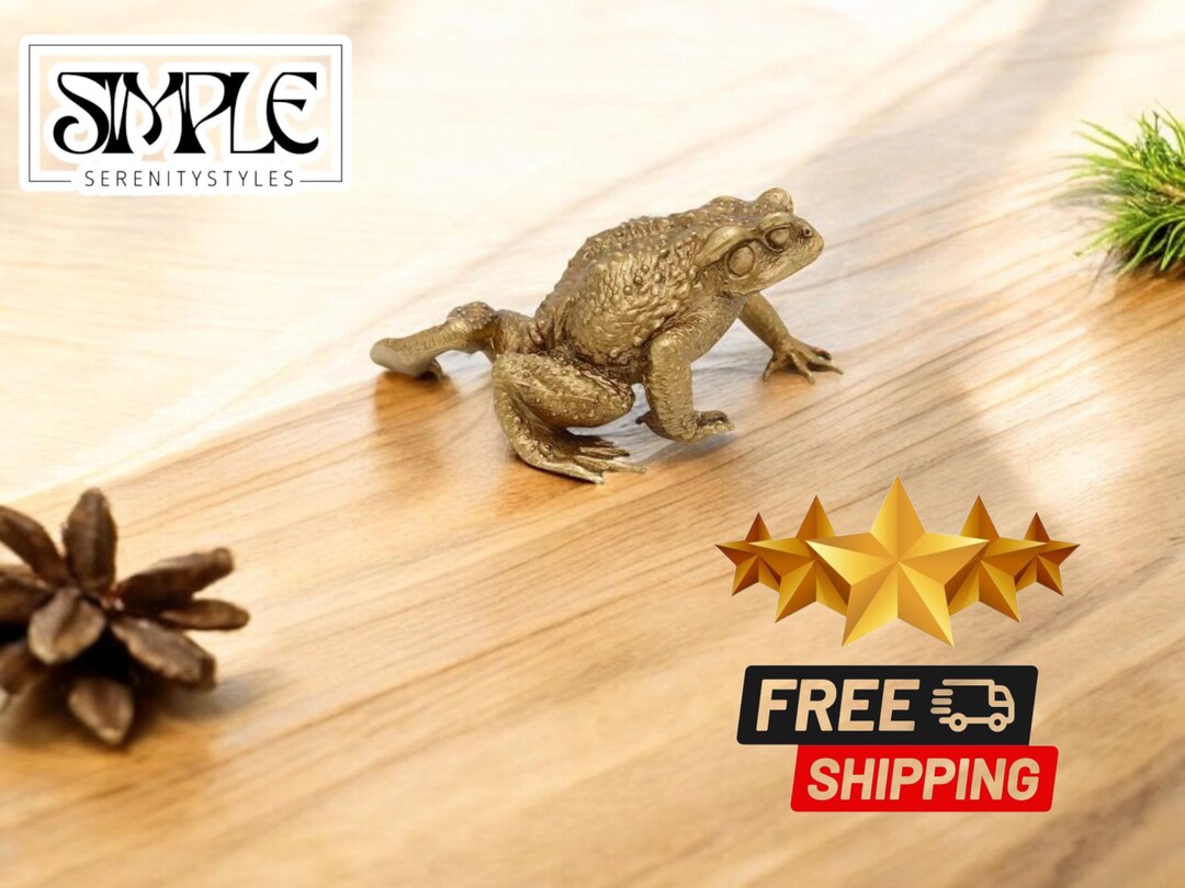 Solid Brass Toad Figurine | Miniature Copper Animal Statue | Retro Home ...