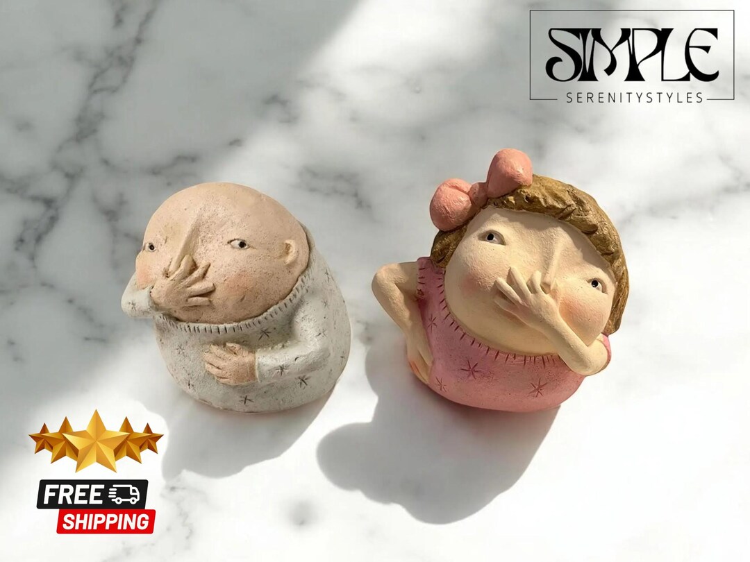 Boy Holding Nose Statue | Fun Resin Sculpture | Quirky Bathroom Decor ...