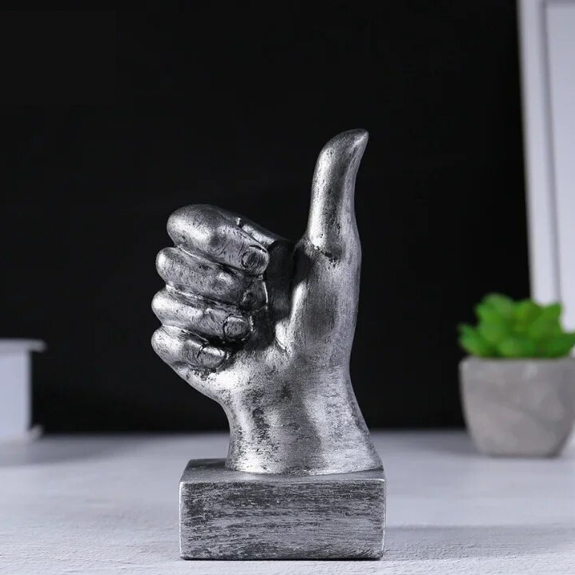 Finger Resin Statue Figurines Craft Sculptures Ornament Home Room Decor ...