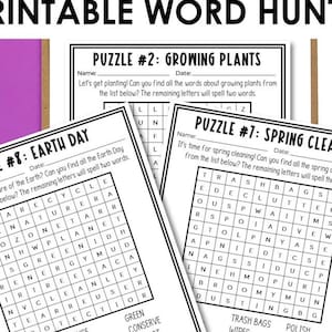 Spring-themed Word Hunts Printable Activities for Kids - Etsy
