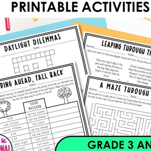 Daylight Saving Time Activities Printable Activities - Etsy