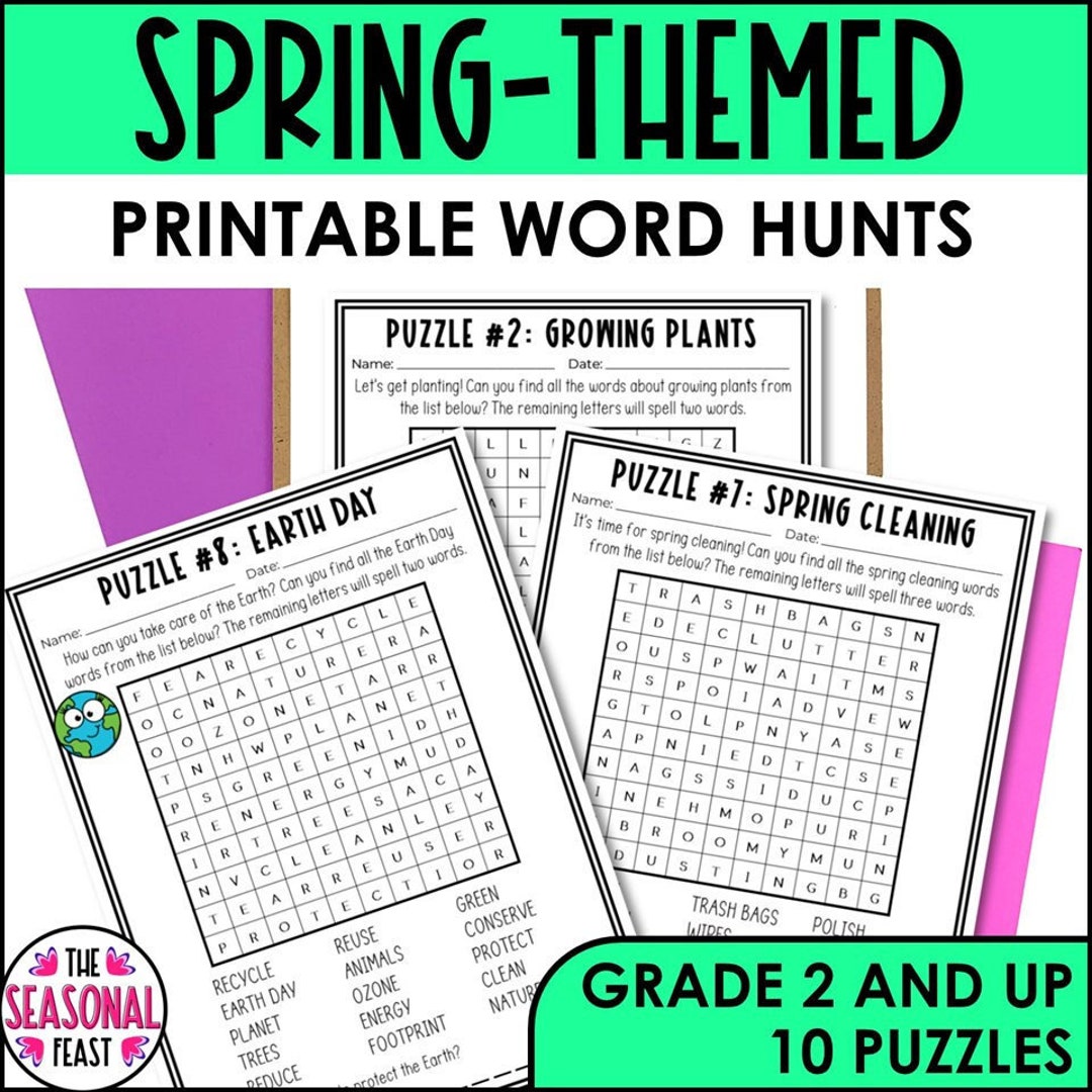 Spring-themed Word Hunts Printable Activities for Kids - Etsy