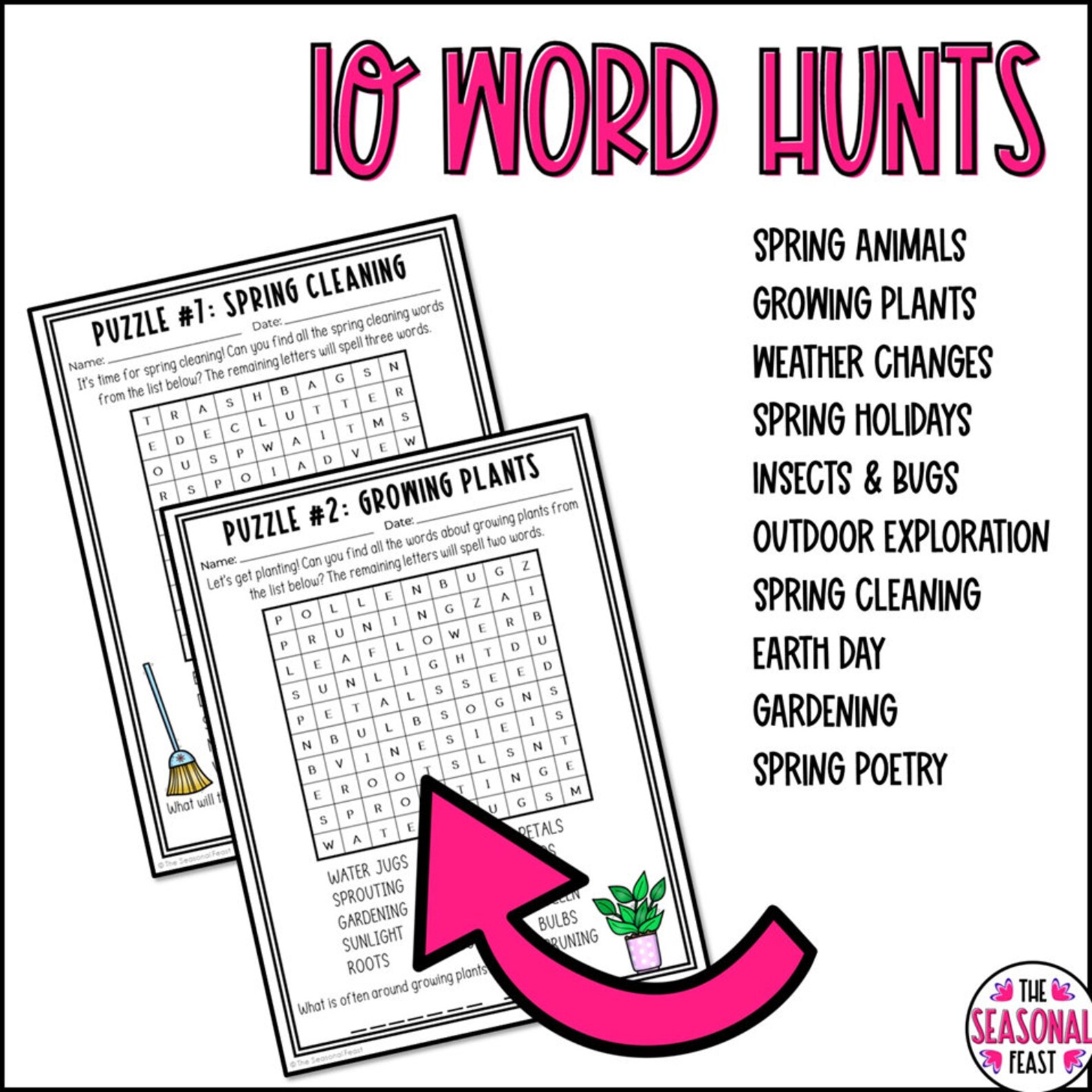 Spring-themed Word Hunts Printable Activities for Kids - Etsy