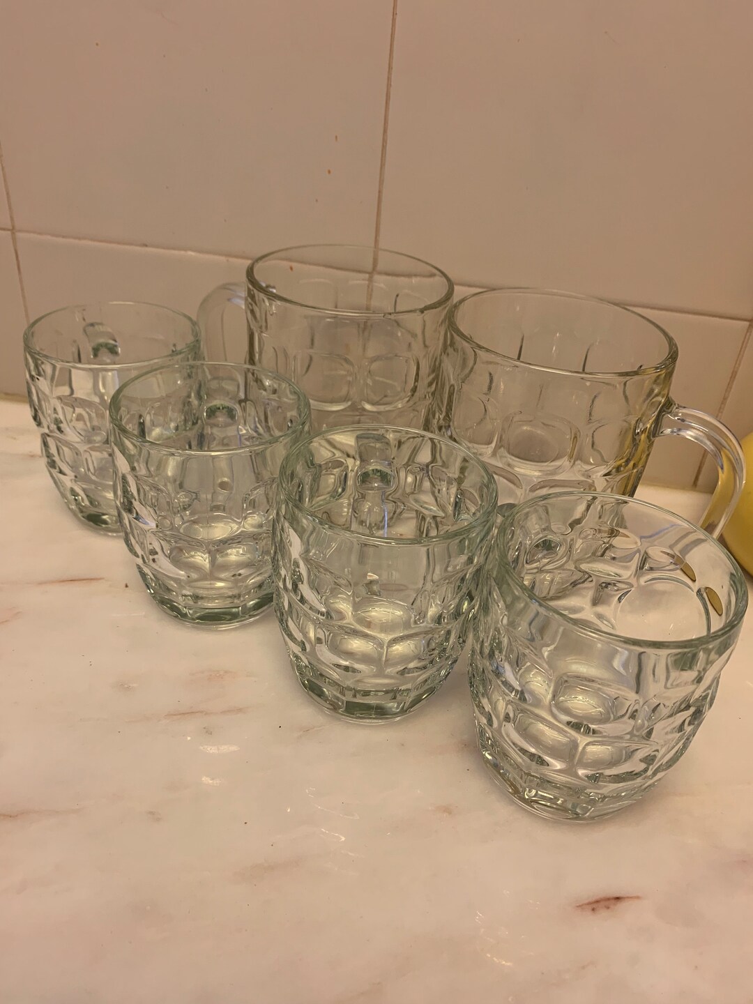 Vintage Set of SIX Textured Beer Mugs!!! - Etsy