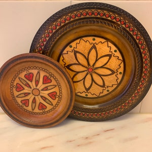 Vintage Decorative Wooden Plates - Etsy