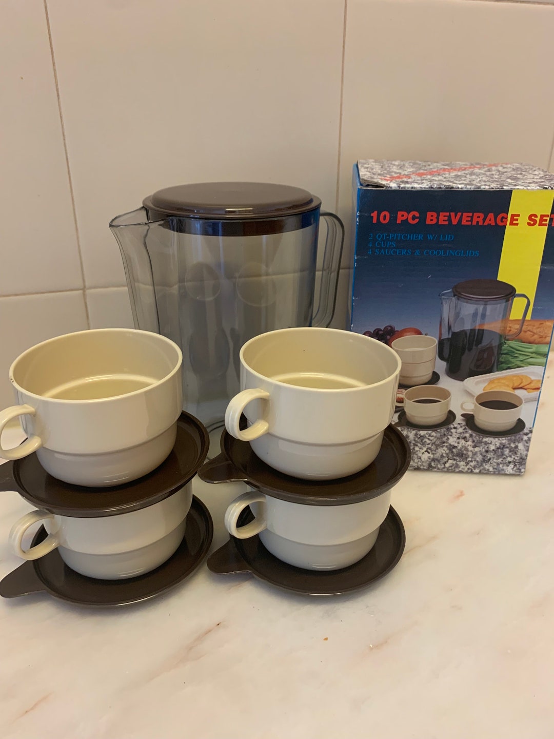 Retro Camping Pitcher Cup and Saucer Set!! in Original Box!! - Etsy