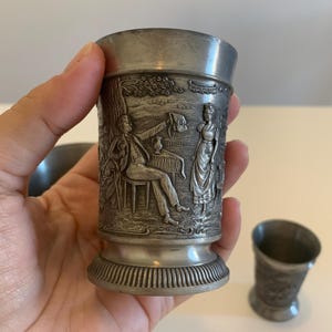 Vintage Set of 3 Pewter German Drinking Cups! - Etsy
