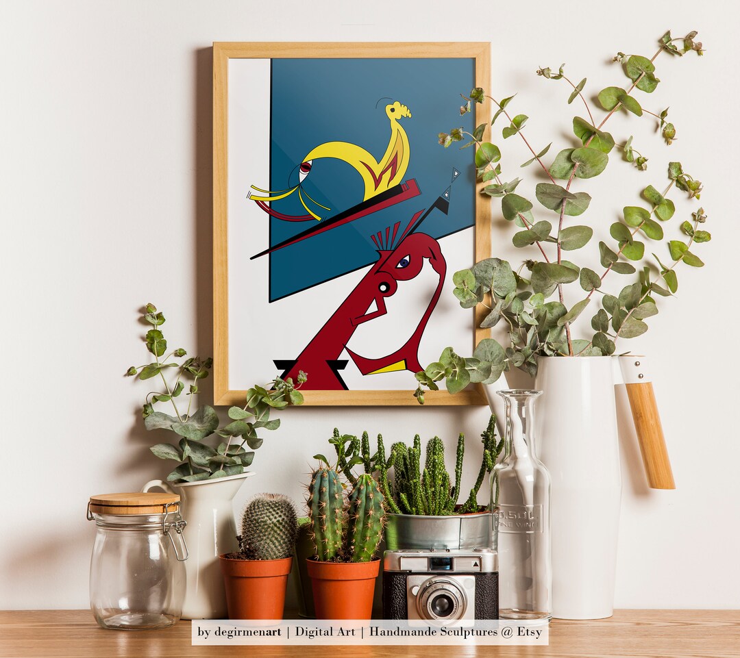 Abstract Dodo Vector Art, Modern Abstact Art, Wall Decor, Abstract Wall ...