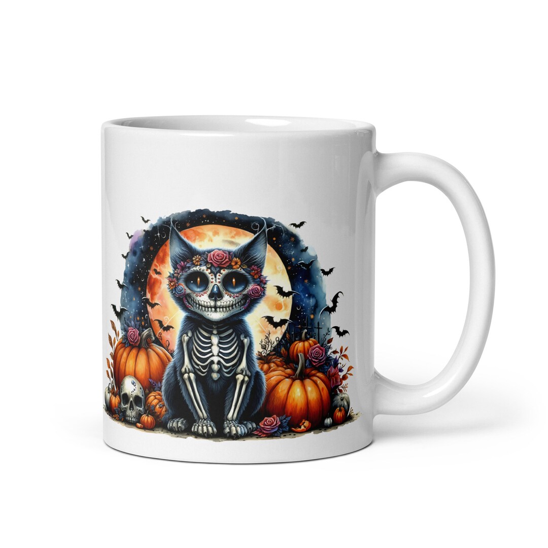 Halloween Cat Mug, Personalized Cat Mug, Cat Coffee Mug, Gift for Cat ...