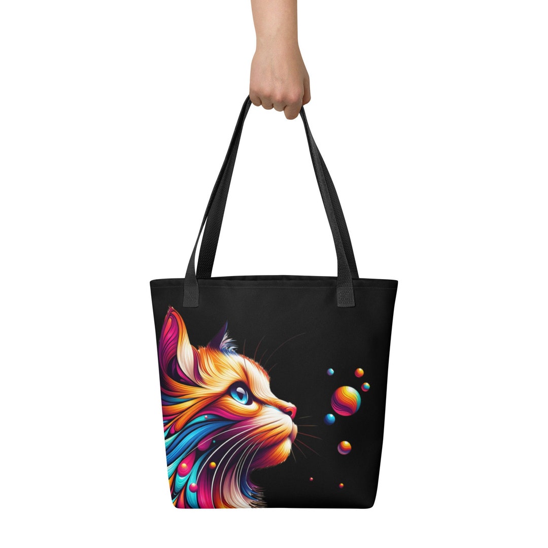 Cat Bag, Personalized Cat Bag, Fabric Bag, Tote Bag, Beach Bag, Gift ...