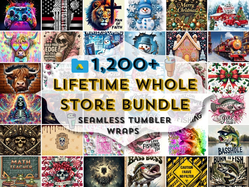 1200+ Tumbler Sublimation Designs Mega Bundle: 20oz 30oz Seamless PNG ...