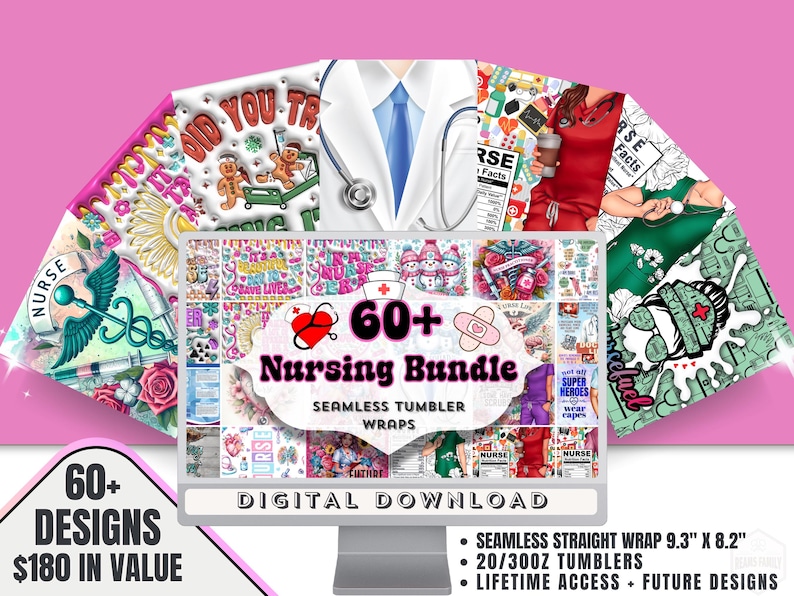 Nurse Tumbler Sublimation Designs: 60+ PNG Wraps (digital Download) - Etsy