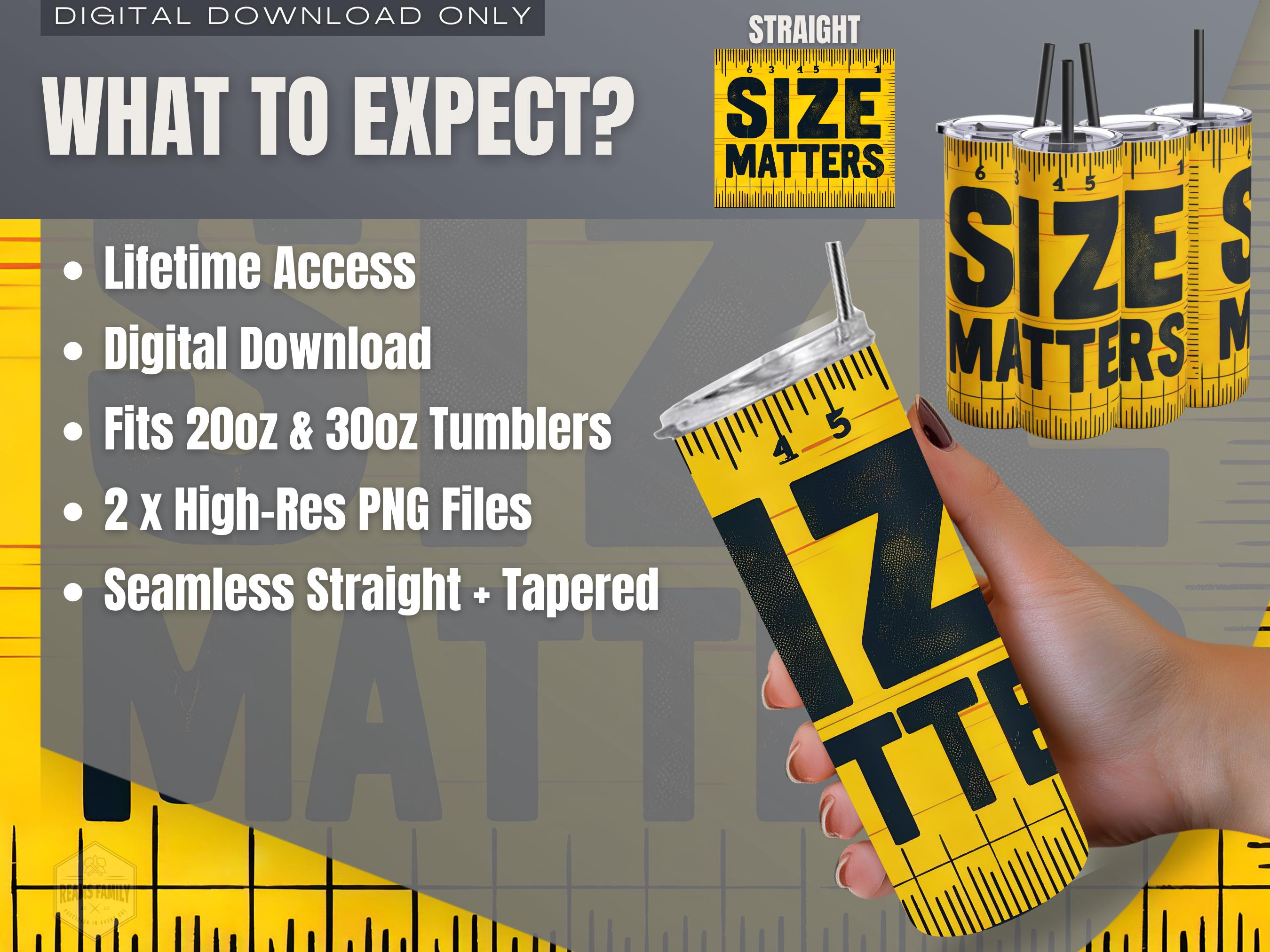 Funny 'size Matters' Tumbler Wrap: Sarcastic Measuring Tape (digital ...