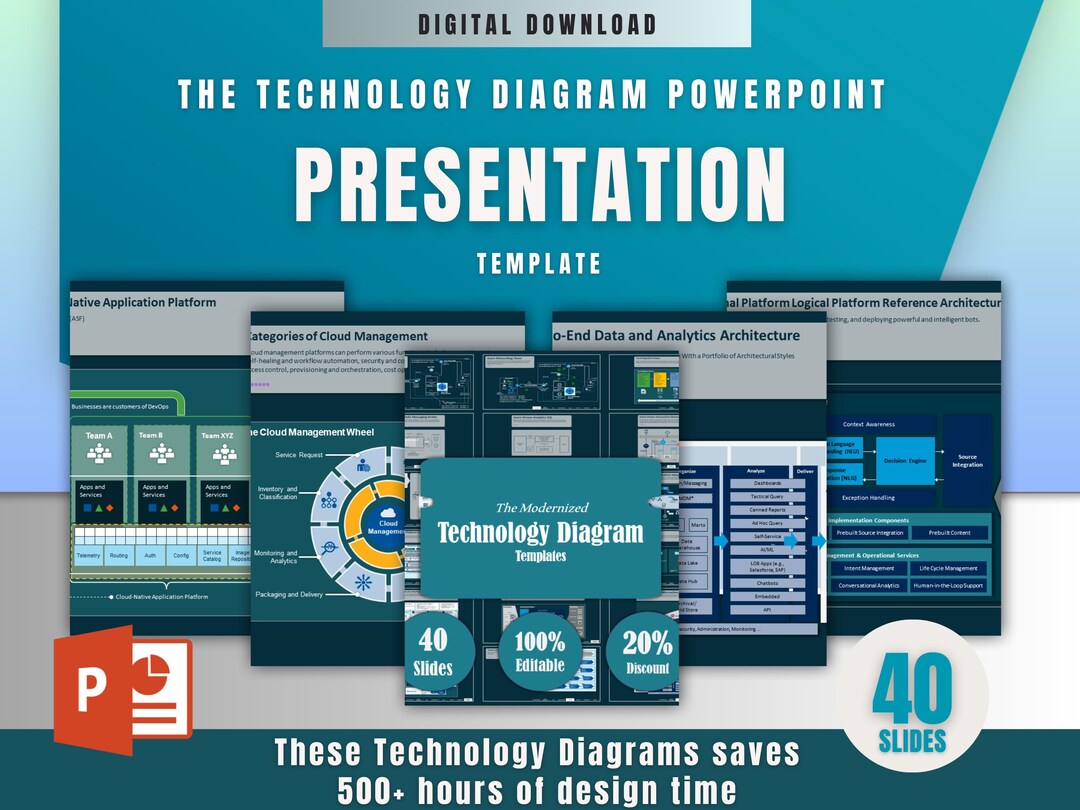 Tech Diagram Powerpoint Template: 40 Modern Presentation Slides (PPTX ...
