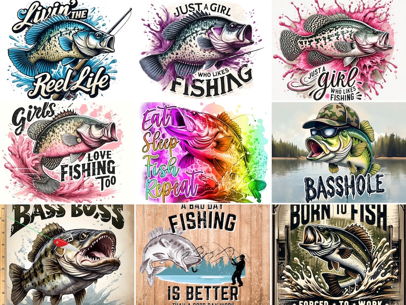Fishing Tumbler Sublimation Designs: 50+ PNG Wraps (digital Download ...