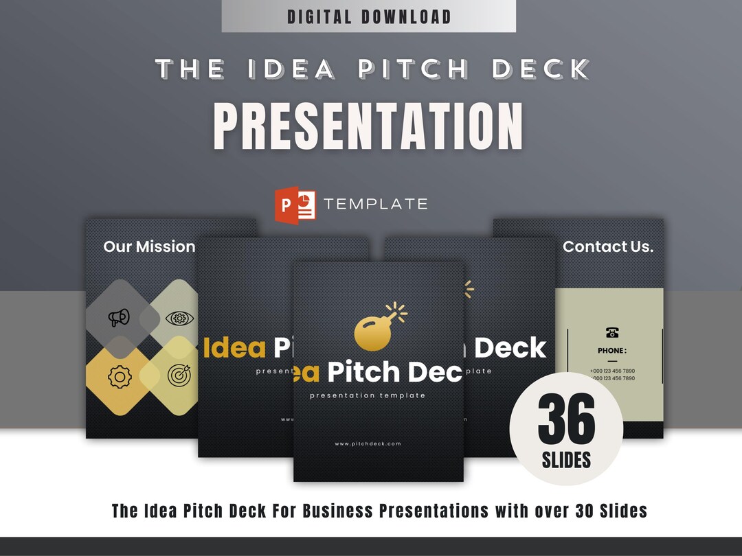 Sleek Business Idea Pitch Powerpoint Template, Editable Business ...