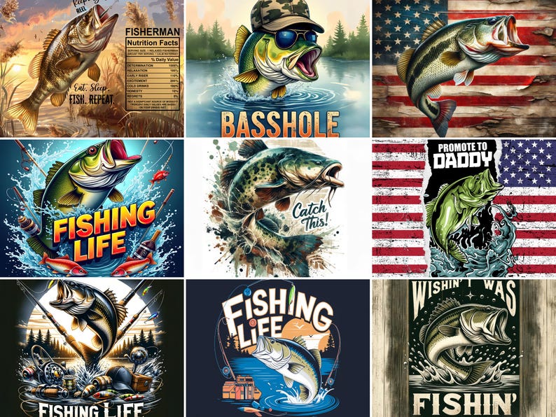 Fishing Tumbler Sublimation Designs: 50+ PNG Wraps (digital Download ...