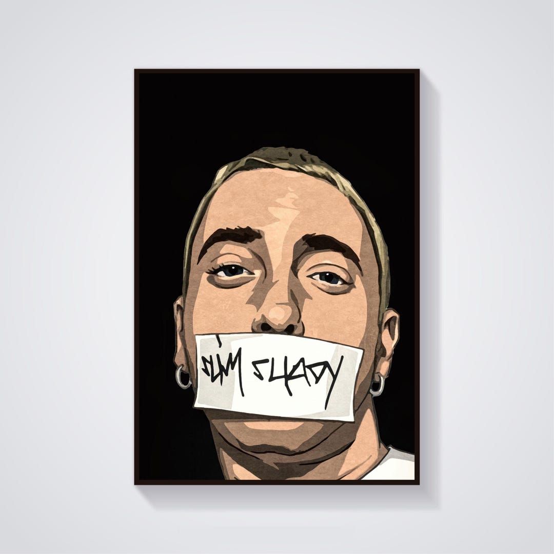 Eminem Slim Shady Poster, Eminem Canvas Digital Download, Wall Decor ...