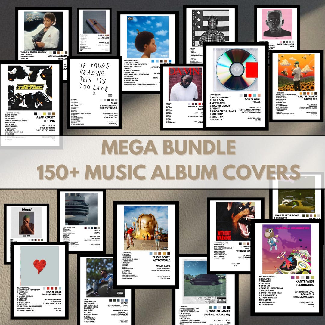 150 Music Album Covers Bundle Set Greatest Custom Album Prints ...